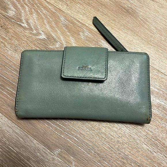 Fossil | Bags | Fossil Blue Leather Wallet | Poshmark